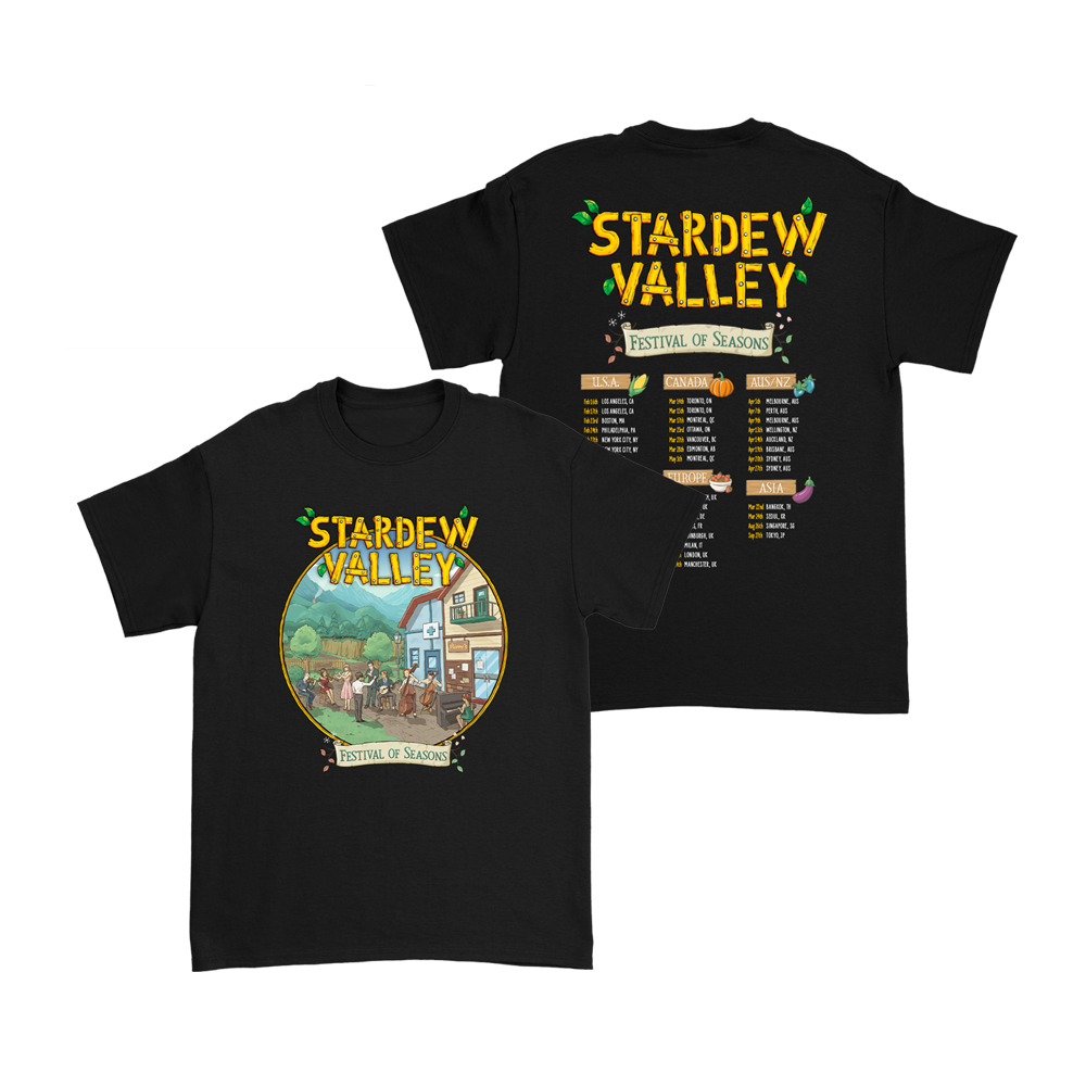 Official Stardew Valley Tour T-shirt Black – Stardew Valley Concert