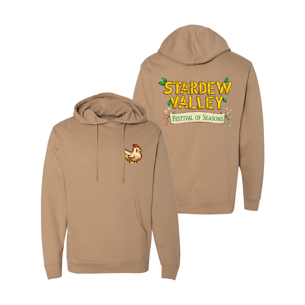 Stardew Valley 8-Bit Chicken Sandstone Hoodie – Stardew Valley Concert